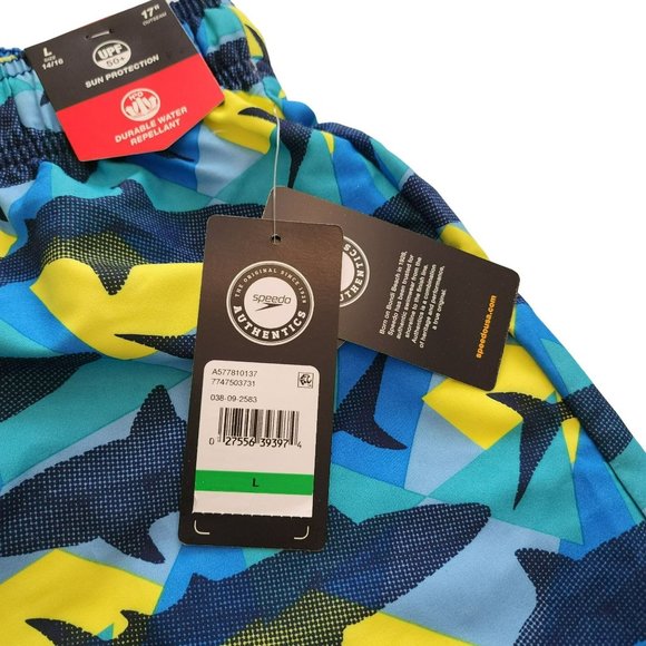 Speedo | Swim | Speedo Boys Shark Swim Trunks Size L 416 Sun Protective ...